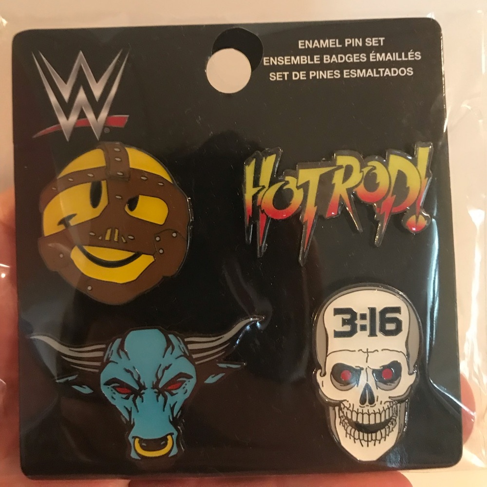 Wwe Enamel Pin Set. 4 Pins. Brand New - Gem